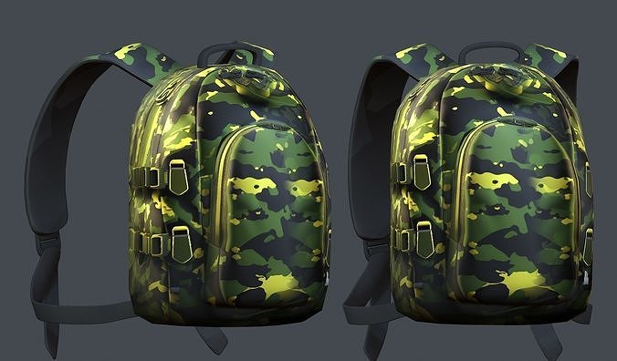 3D model Backpack Camping Generic military human bag storqge baggage VR ...