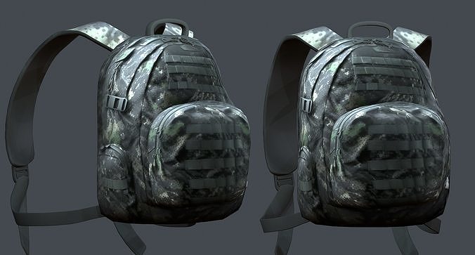 3D model Backpack Camping Generic military human bag storqge baggage VR ...