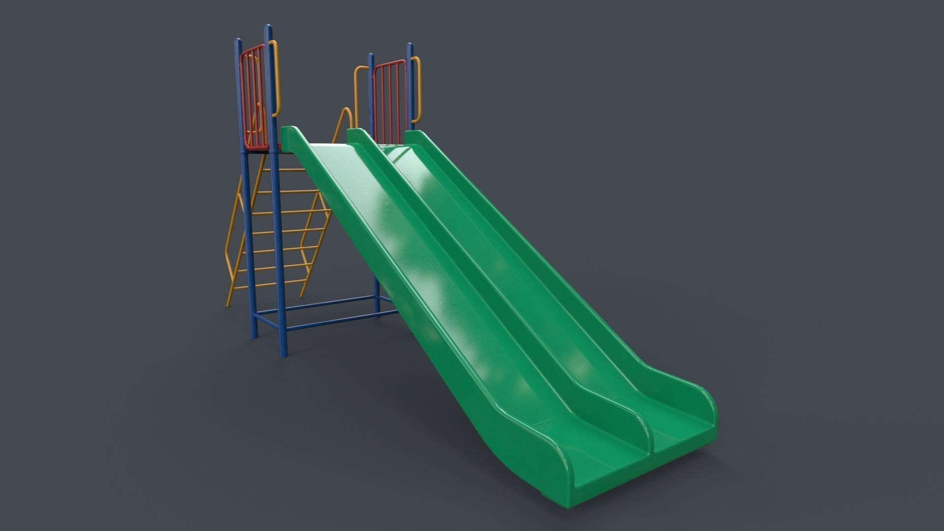 3D model PBR Modular Outdoor Straight and Wave Slide B VR / AR / low ...