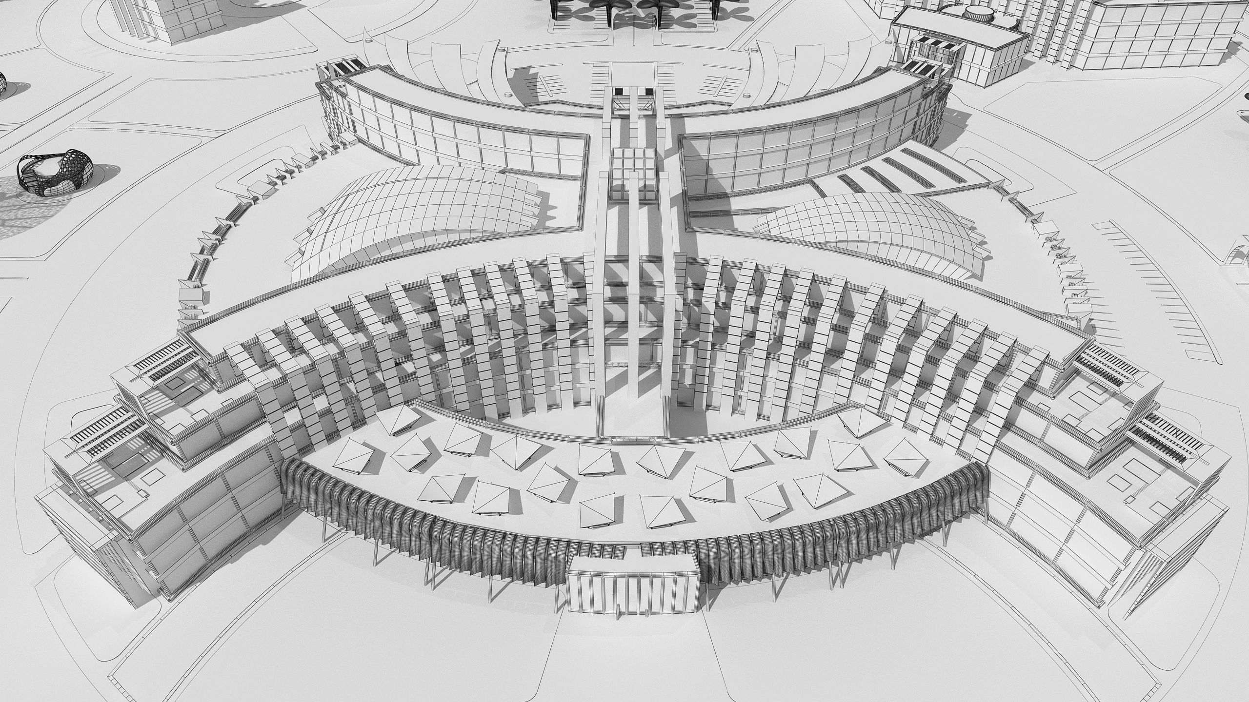 0179 - Tourist Resort Architecture 3D Project - 2D Drawing 3D model ...