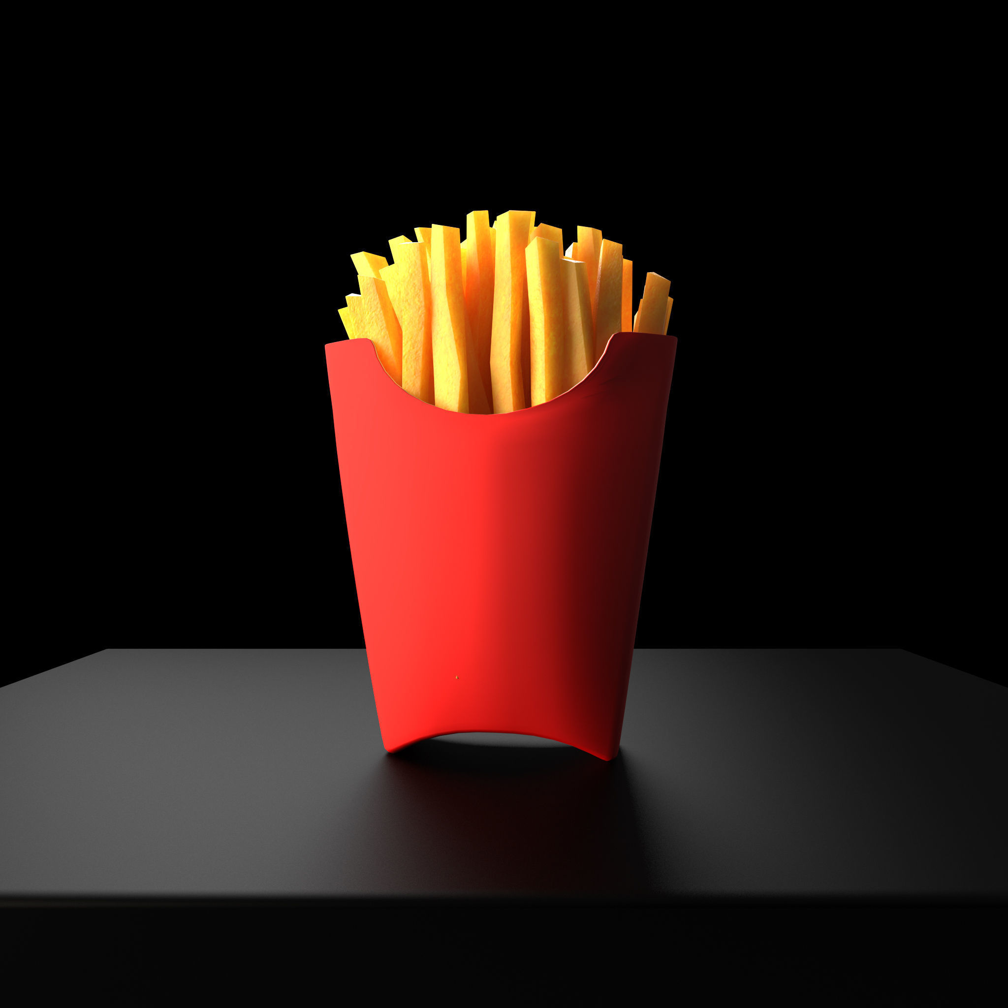 3D model Photorealistic French Fries Box VR / AR / low-poly | CGTrader