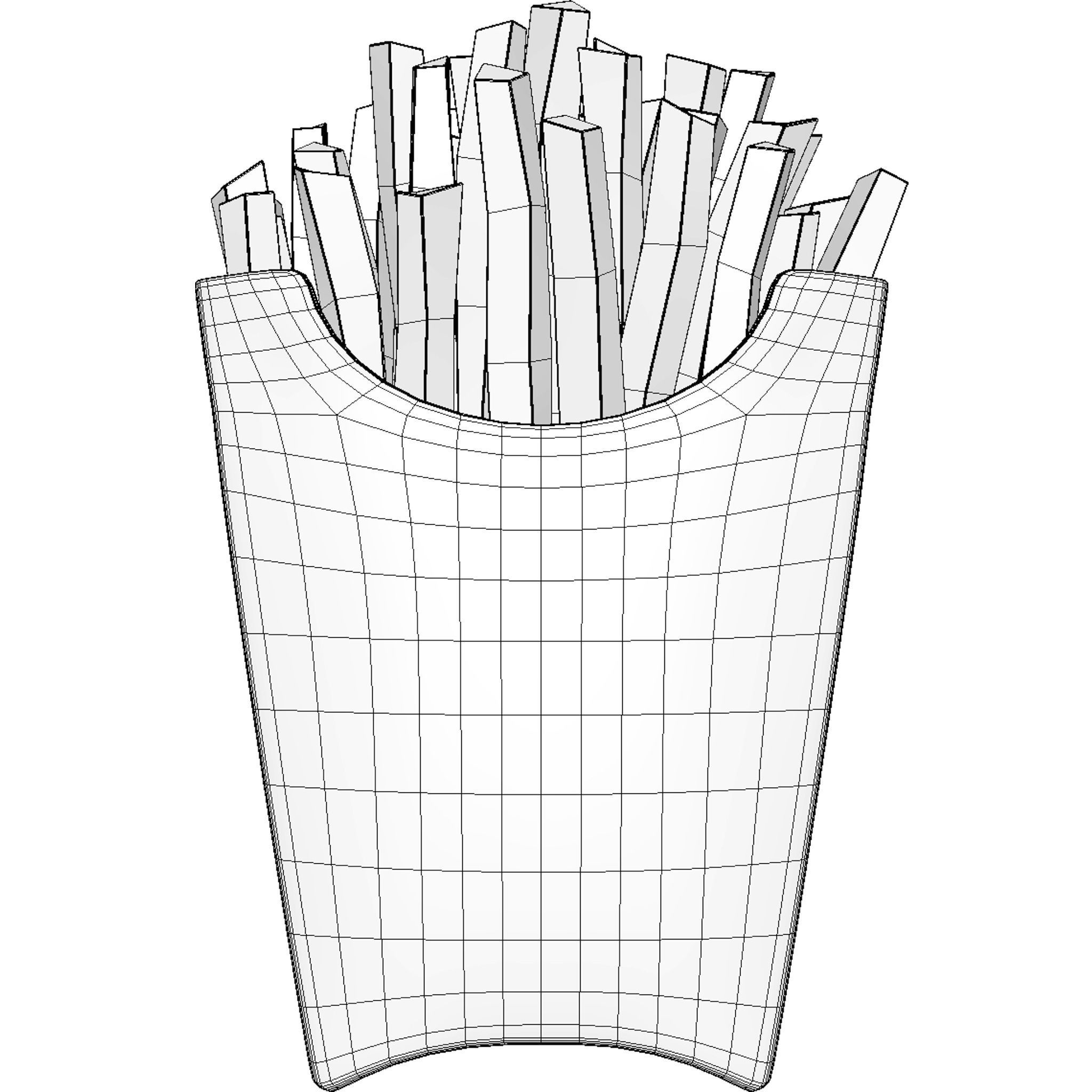 3D model Photorealistic French Fries Box VR / AR / low-poly | CGTrader