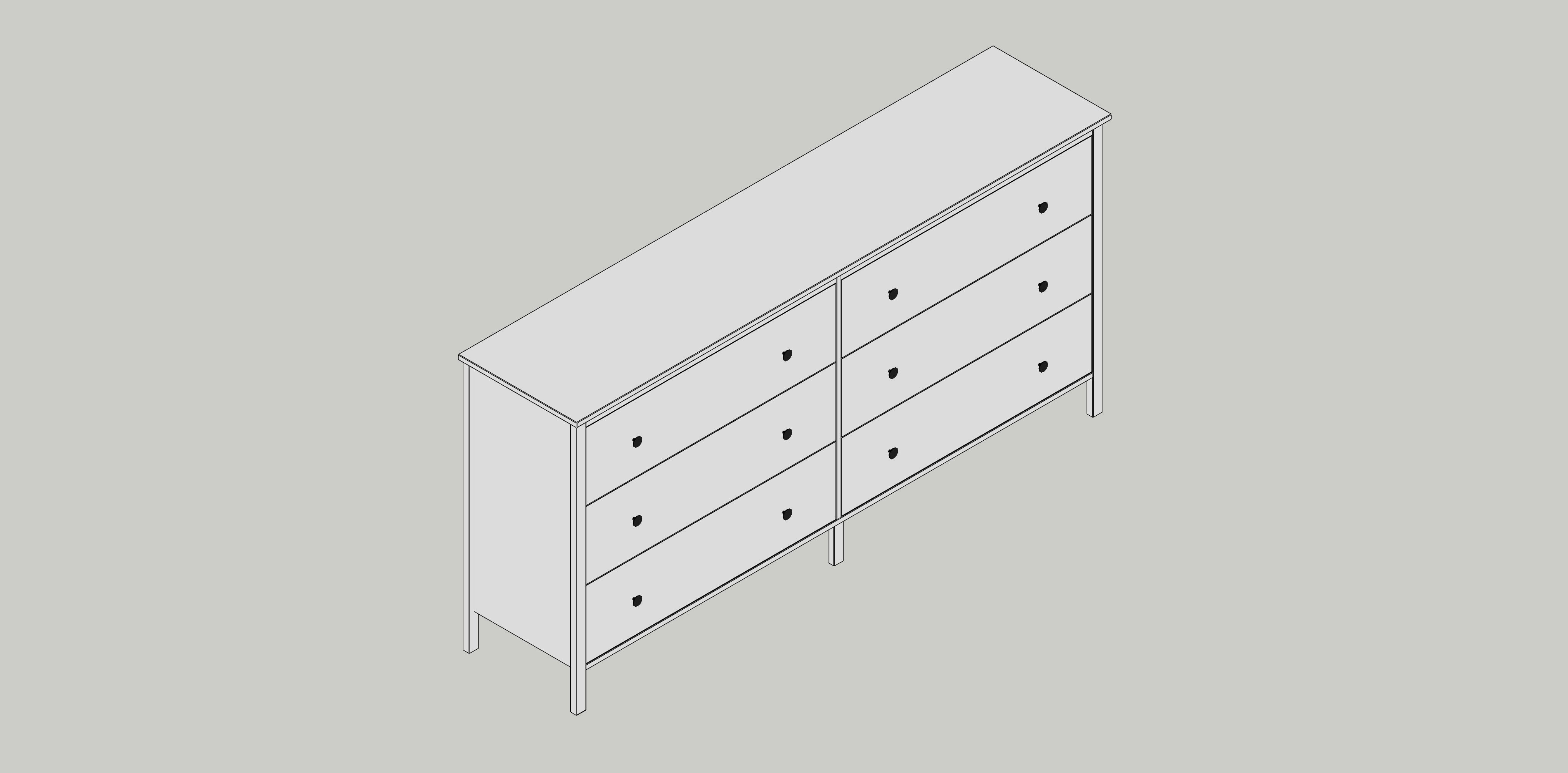 6 Drawers IKEA KOPPANG white 3D model | CGTrader