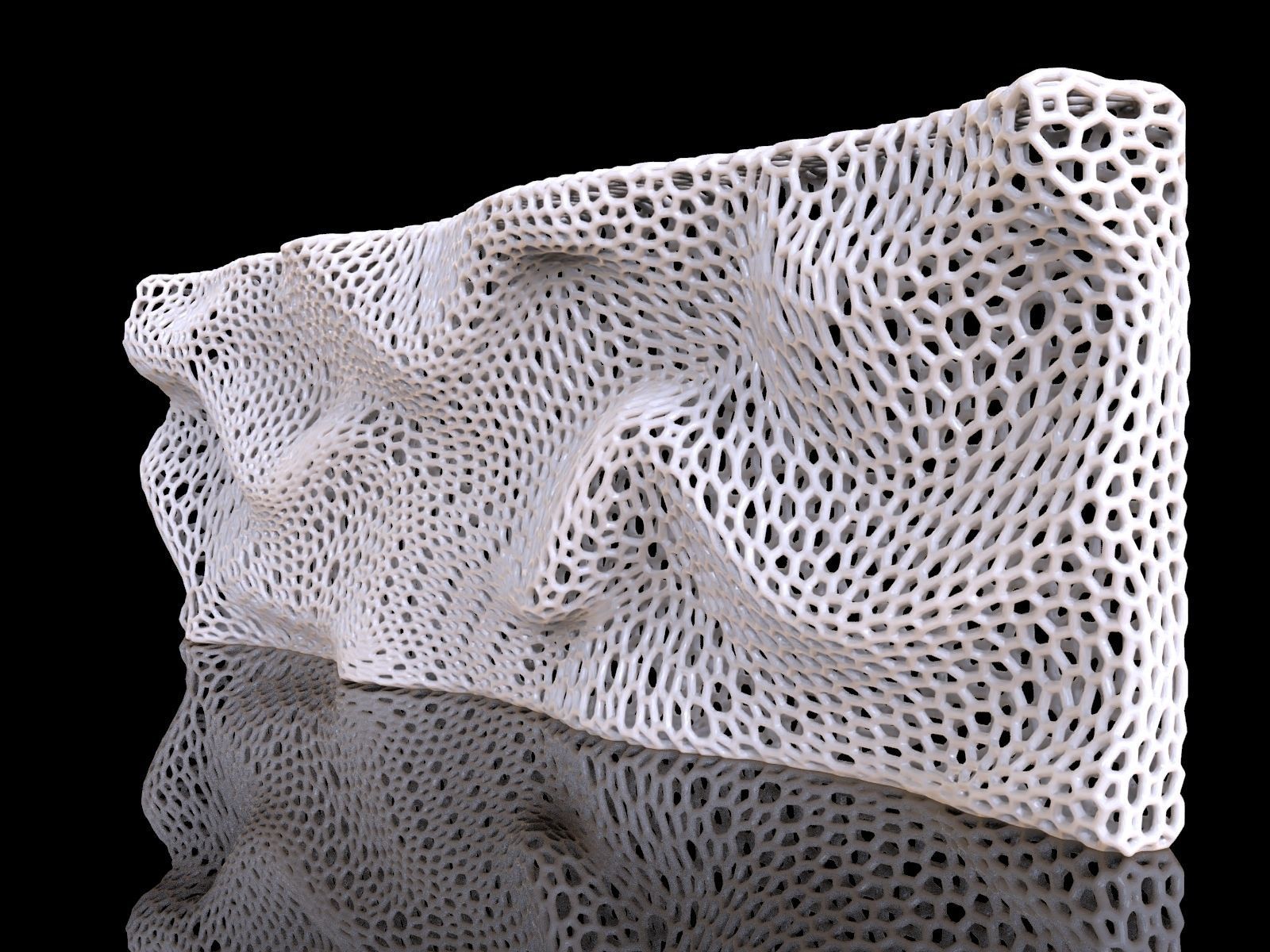 Wireframe parametric wall voronoi 3D model 3D printable | CGTrader