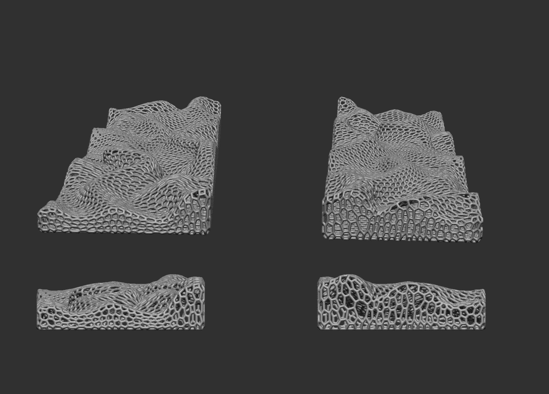 Wireframe parametric wall voronoi 3D model 3D printable | CGTrader