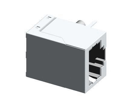 Mod jack RJ45 shld horizontal tab down free 3D model | CGTrader
