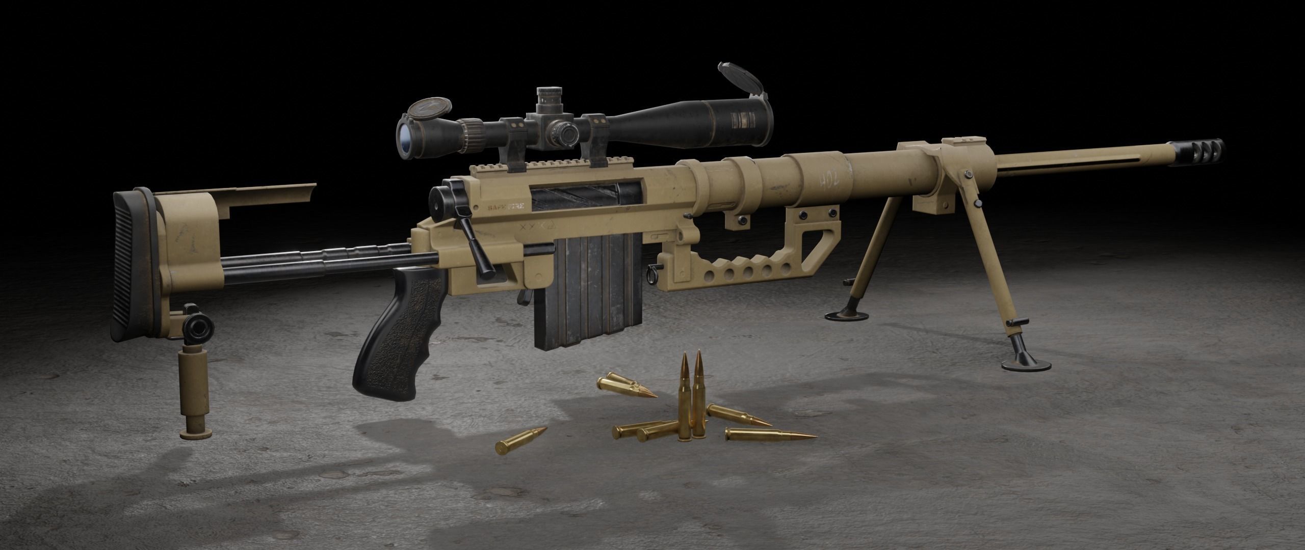 Sniper-rifle CheyTacM200 Intervention free VR / AR / low-poly 3D model ...