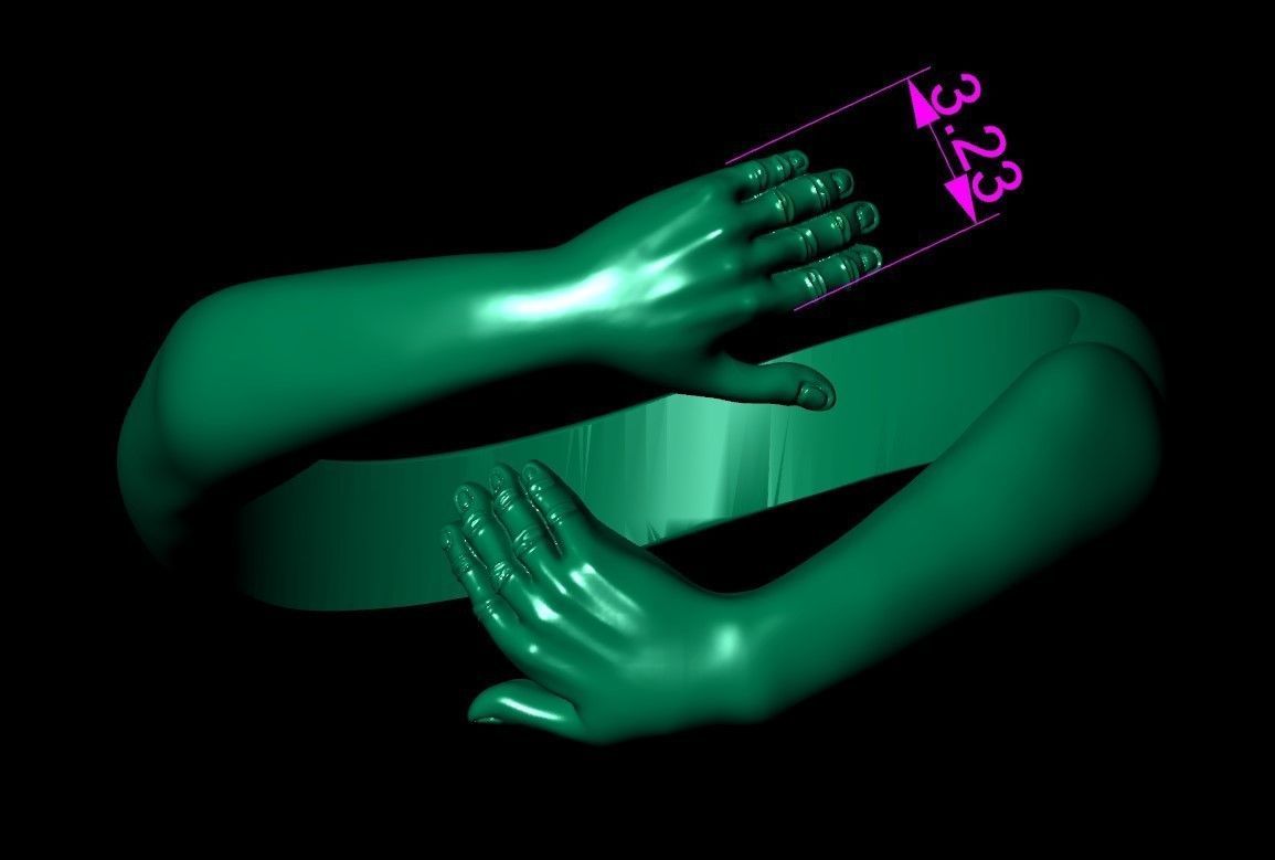 Hug Ring 3D model 3D printable | CGTrader