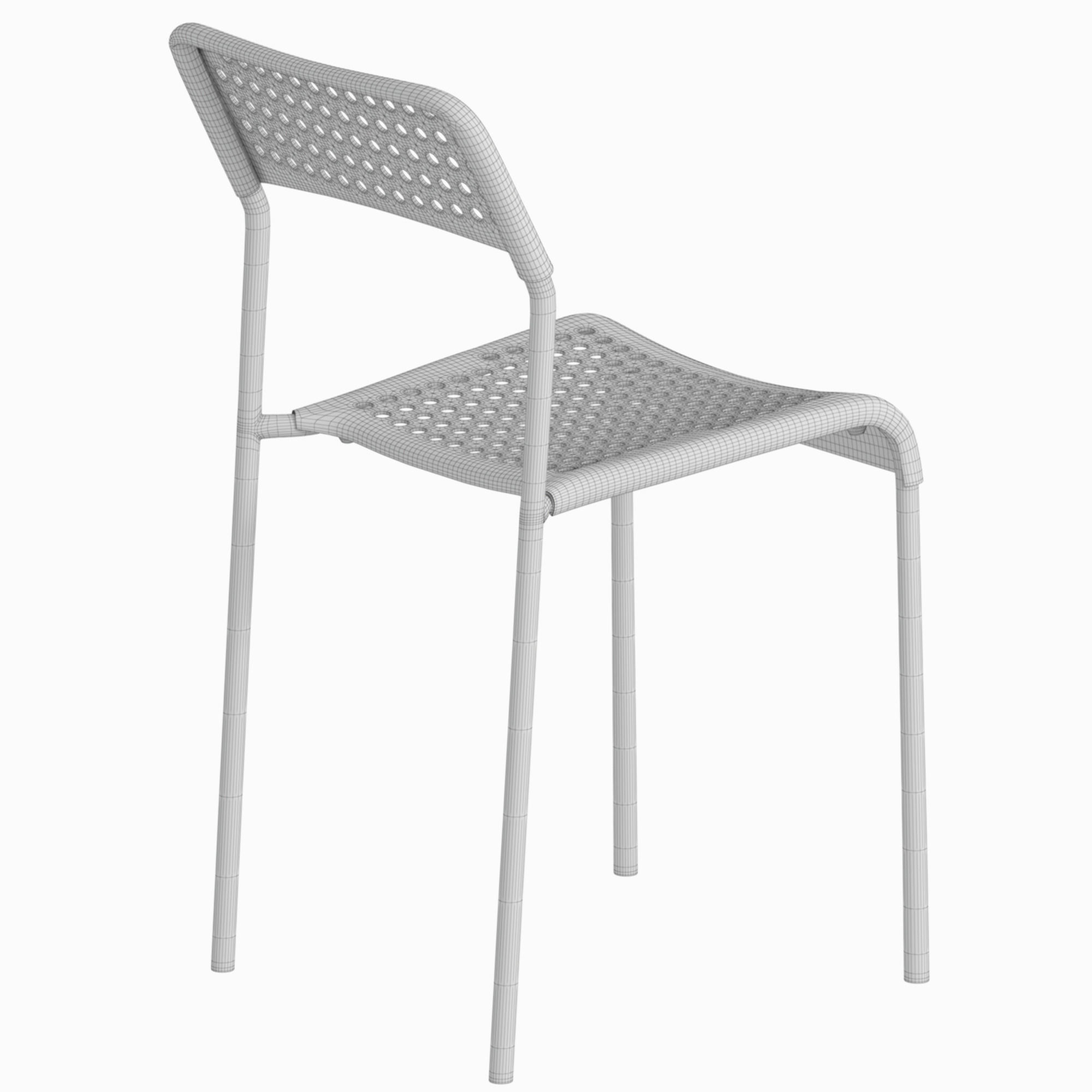 Ikea adde chair white PBR 3D model | CGTrader