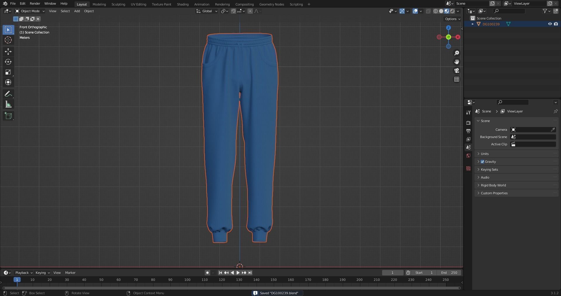 Sports jogger bottom pants design 3D model | CGTrader