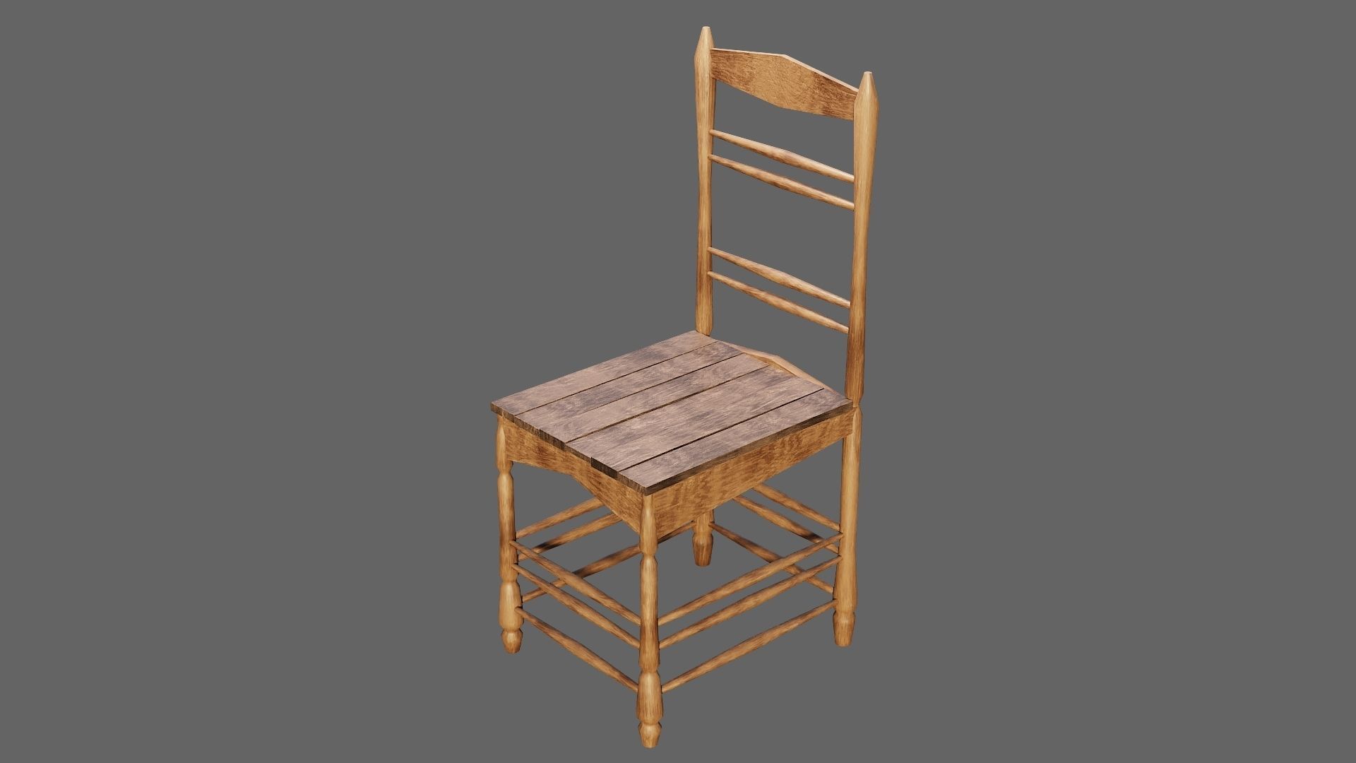 3D model PBR Wood Chair Model - 4K Textures Game Ready VR / AR / low ...