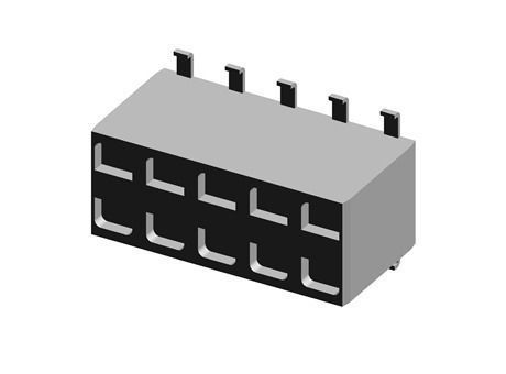 MODU SMT receptacle double row,5W free 3D model | CGTrader