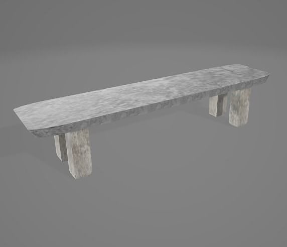 3D model bench VR / AR / low-poly | CGTrader