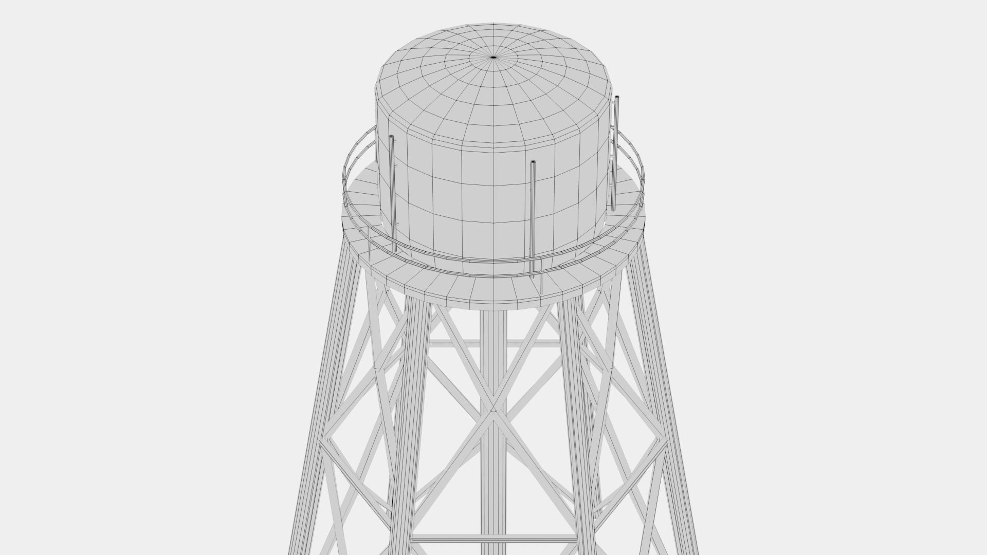 3D model Water Tower Tank Low Poly VR / AR / low-poly | CGTrader