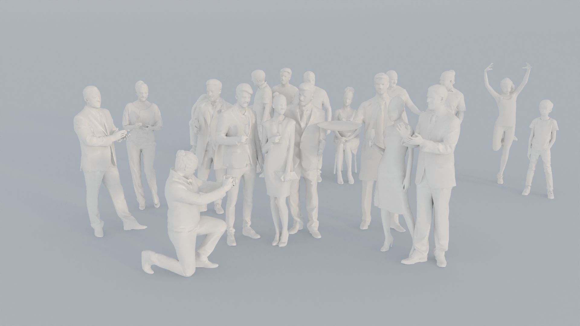 17 CROWDS ELE1 SUMMER SITTING PEOPLE SCANS MAN WOMAN 3D model 3D ...