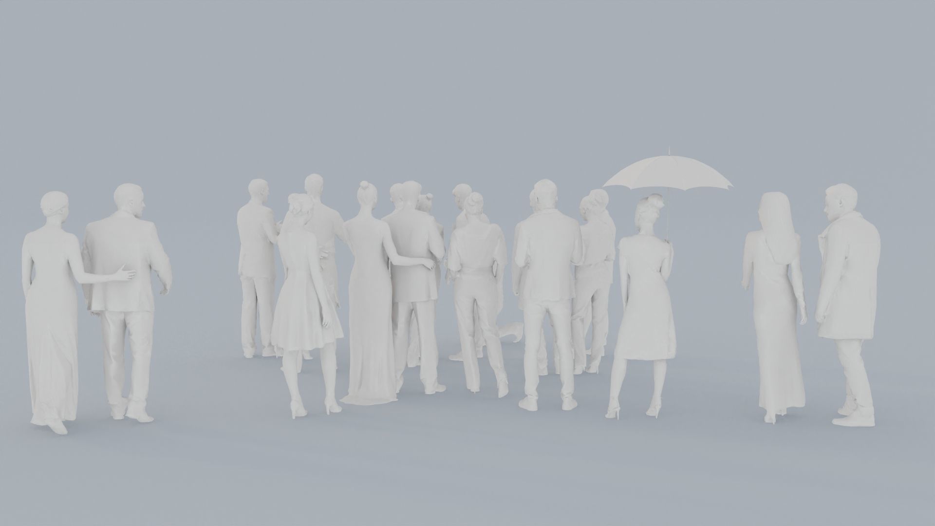 16 CROWDS ELE1 ELE2 SITTING PEOPLE SCANS MAN WOMAN 3D model 3D ...