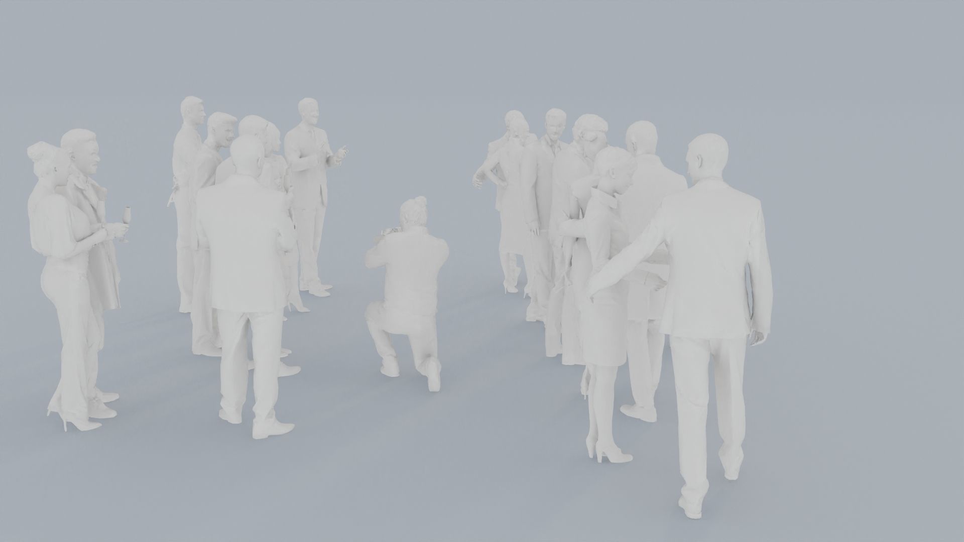 11 CROWDS BUS1 ELE1 SITTING PEOPLE SCANS MAN WOMAN 3D model 3D ...