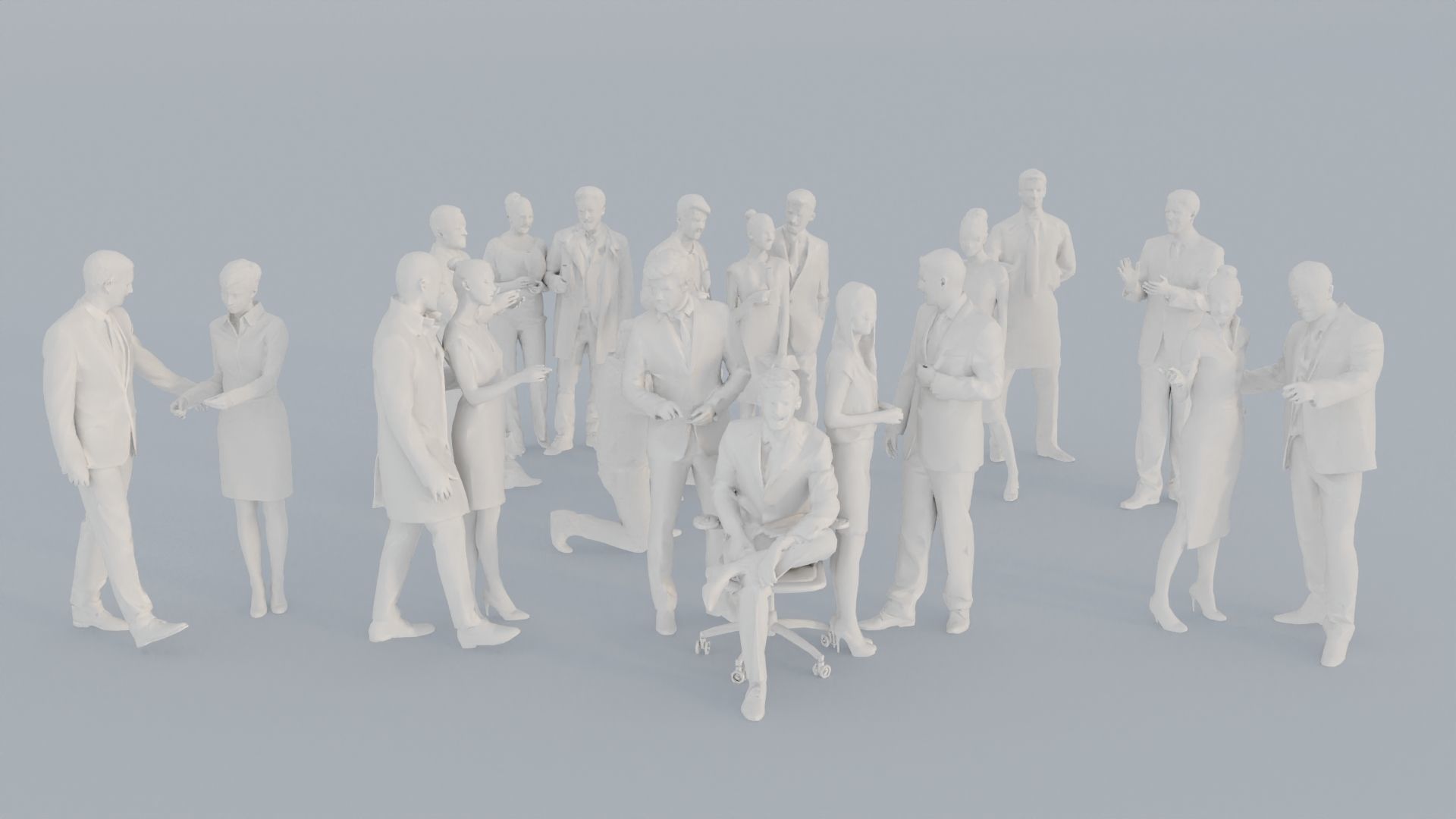 11 CROWDS BUS1 ELE1 SITTING PEOPLE SCANS MAN WOMAN 3D model 3D ...