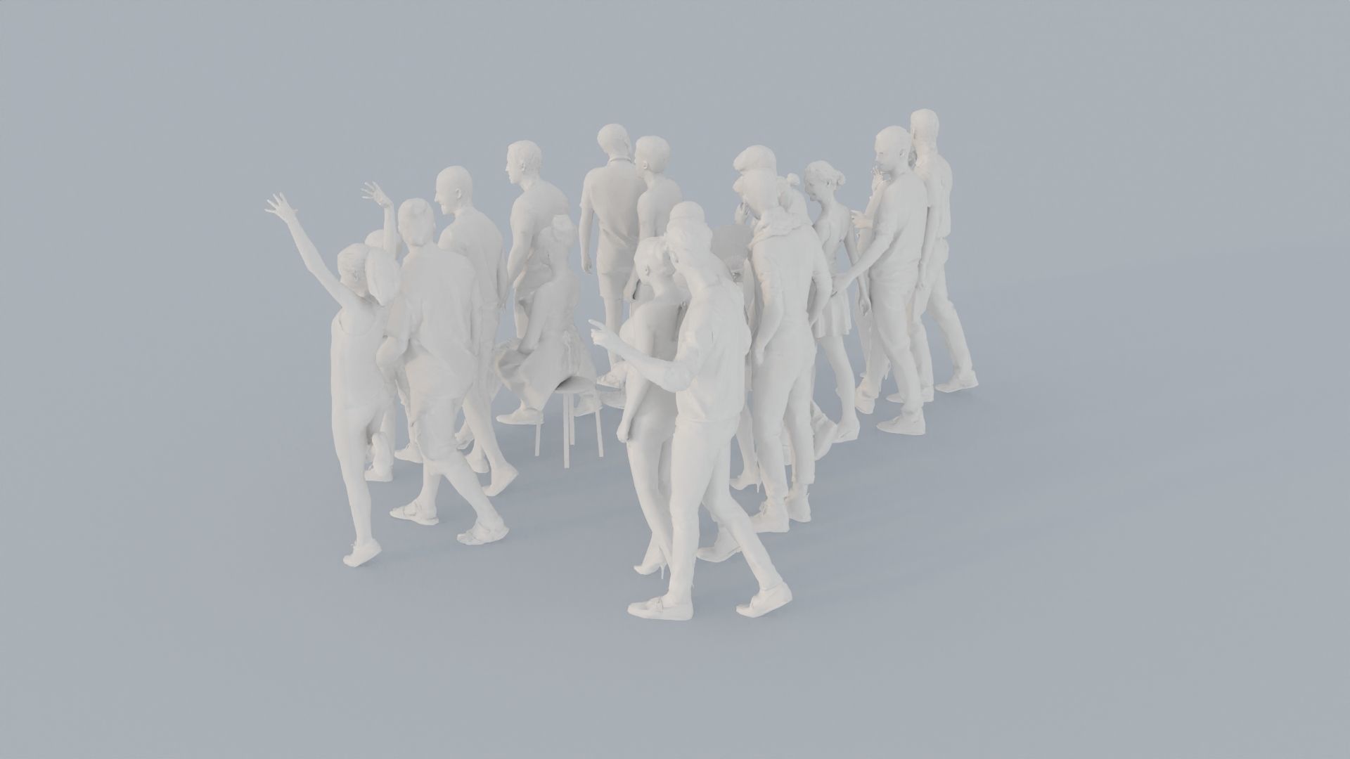 06 CROWDS CASU1 SUMMER SITTING PEOPLE SCANS MAN WOMAN 3D model 3D ...