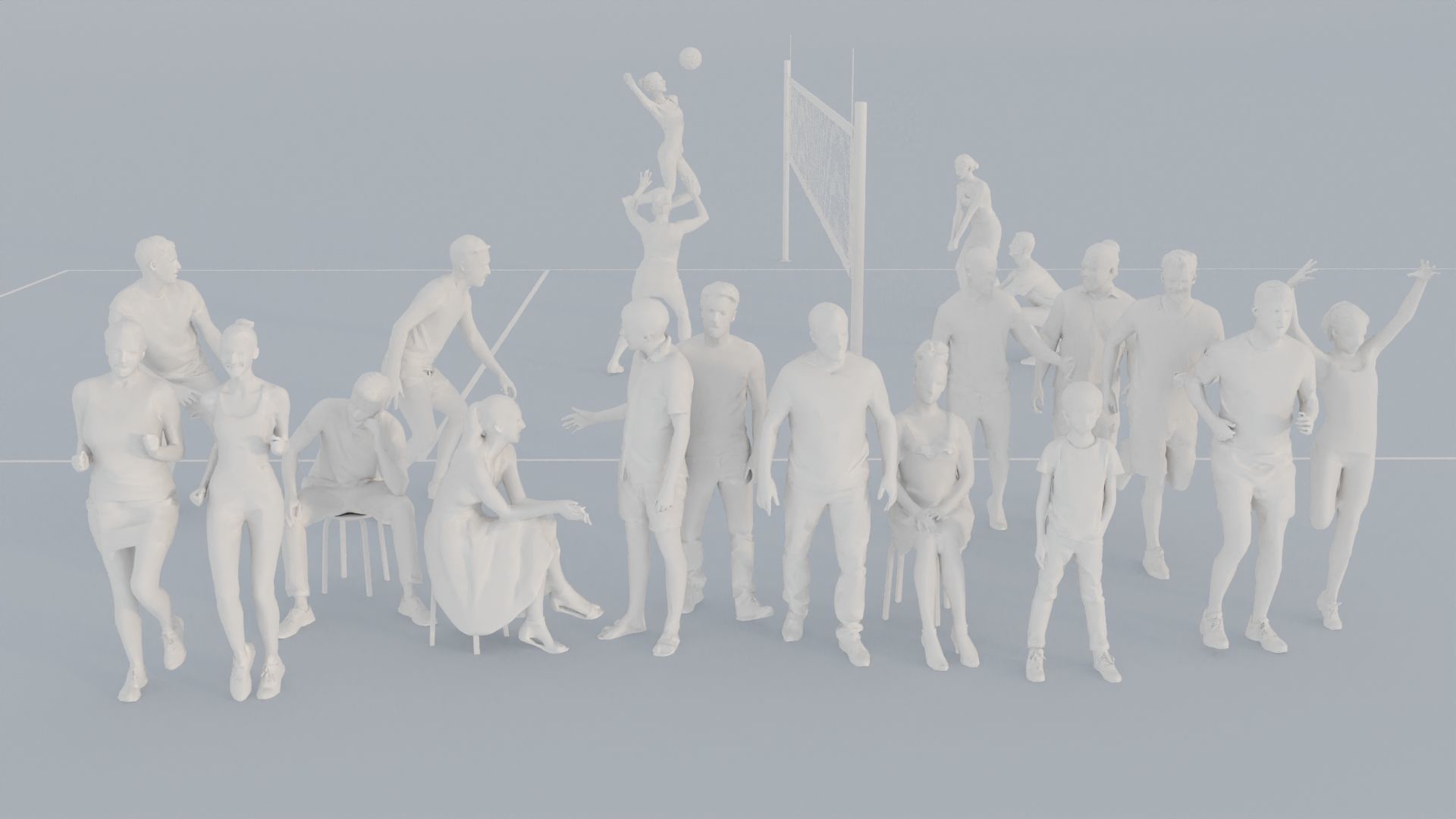 03 CROWDS SPORT SUMMER SITTING PEOPLE SCANS MAN WOMAN 3D model 3D ...