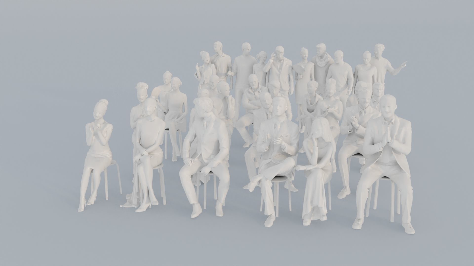 21 LP THIRTIES ELEGANT SITTING CASUAL CROWDS MAN SITTING WOMAN 3D model ...