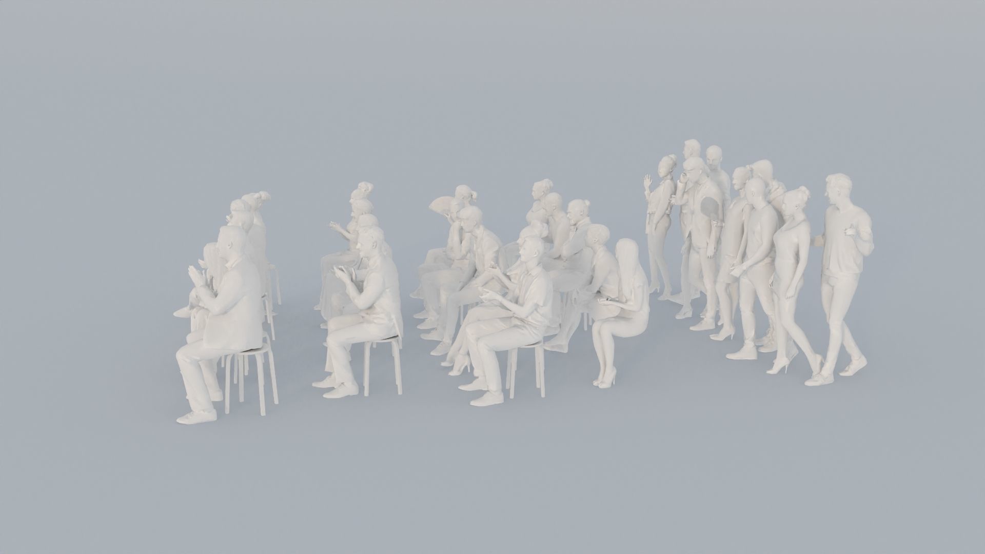 21 LP THIRTIES ELEGANT SITTING CASUAL CROWDS MAN SITTING WOMAN 3D model ...