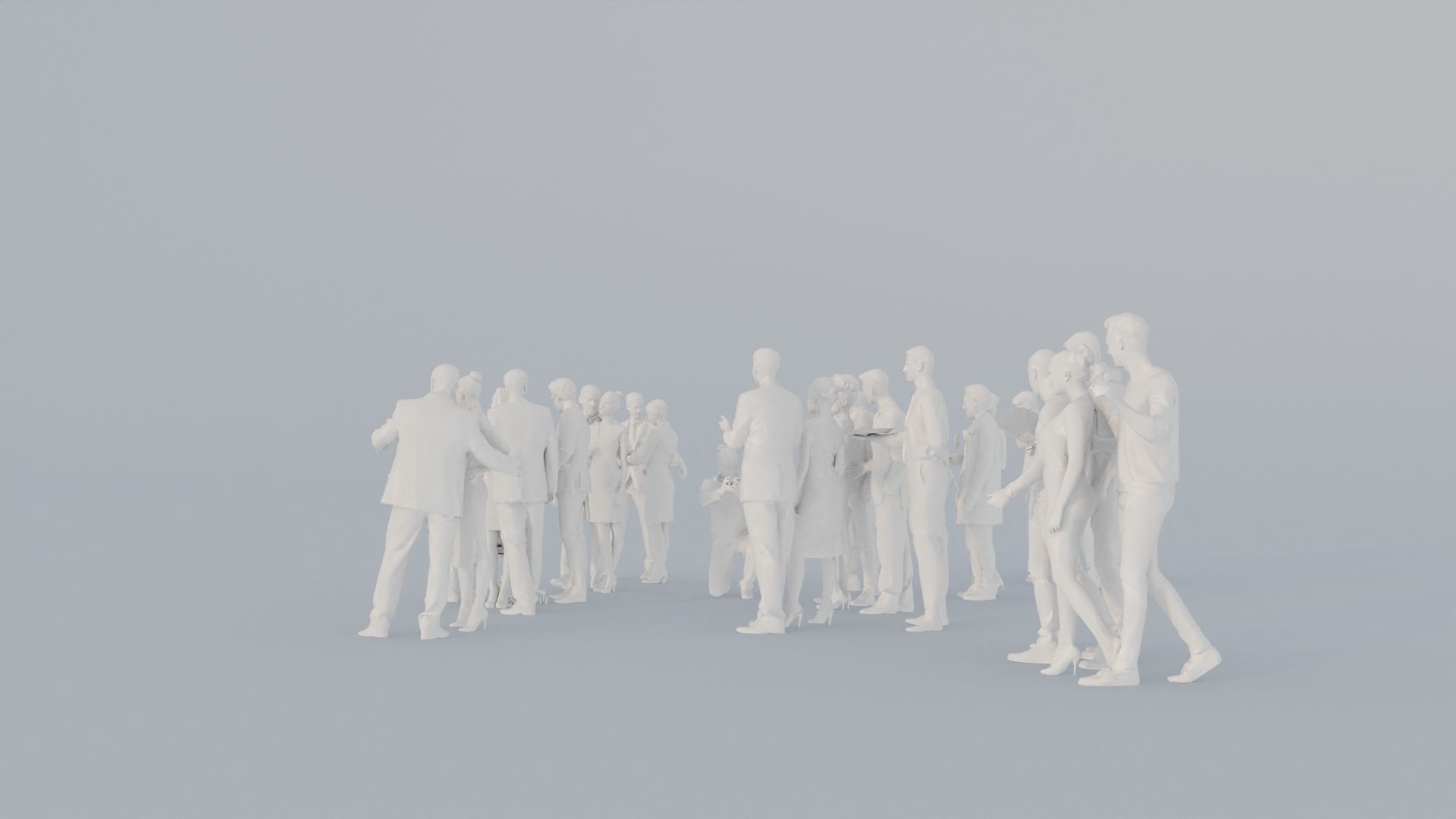 03 LP THIRTIES BUSINESS CASUAL SPORT CROWDS MAN SITTING WOMAN 3D model ...