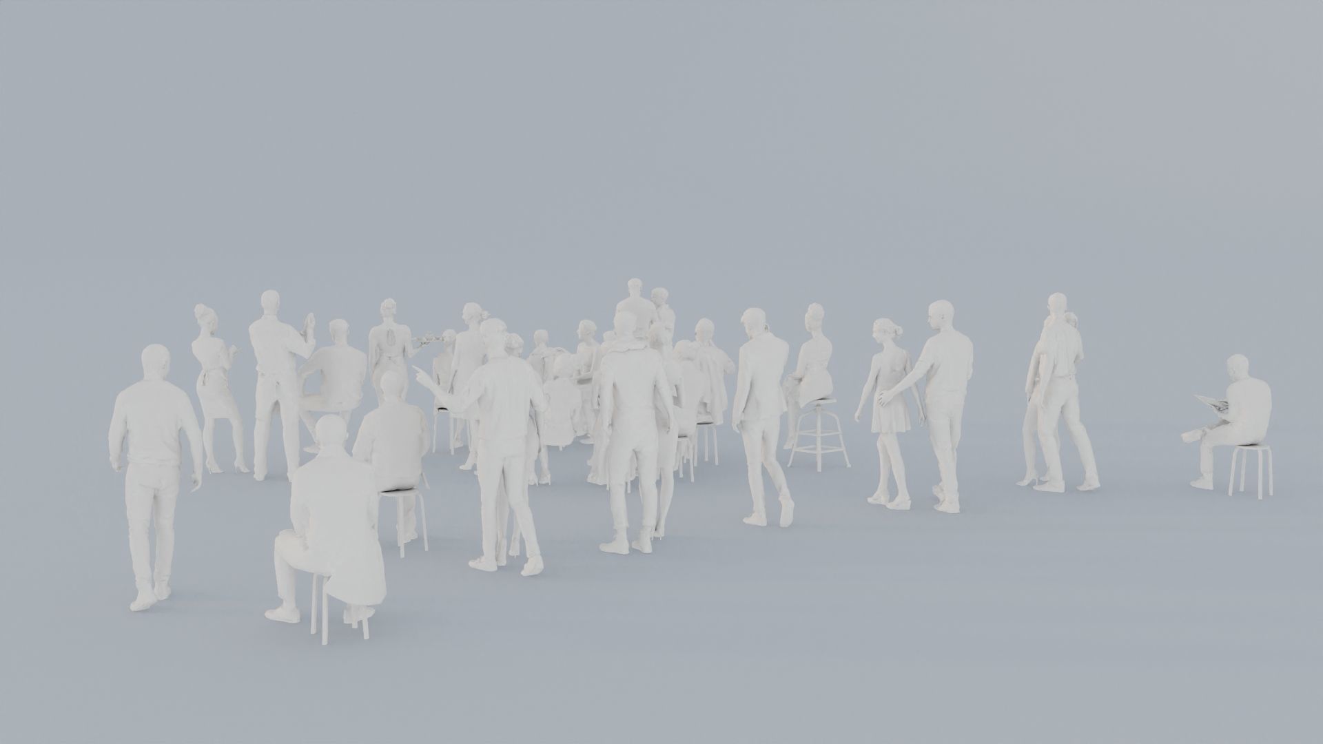 01 LP THIRTIES CAFE CAFE CASUAL CROWDS MAN SITTING WOMAN 3D model 3D ...