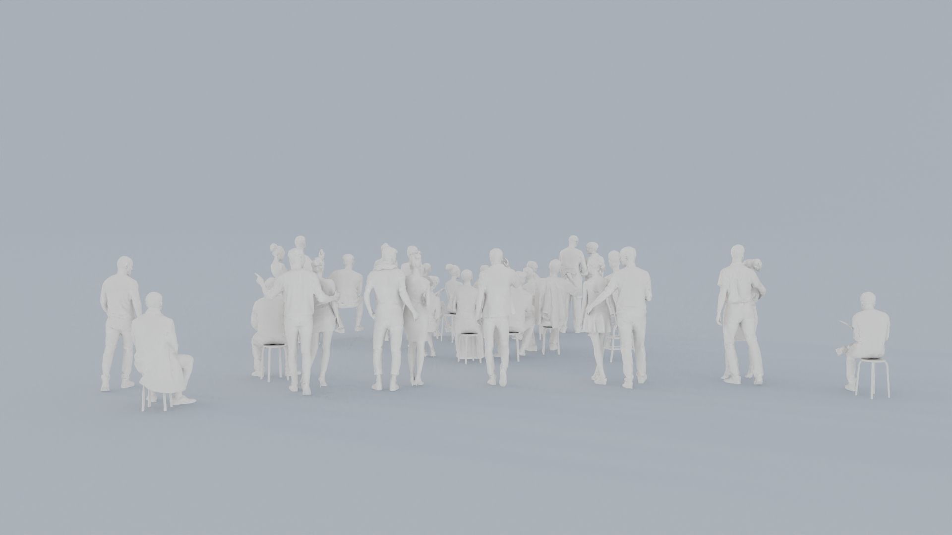 01 LP THIRTIES CAFE CAFE CASUAL CROWDS MAN SITTING WOMAN 3D model 3D ...