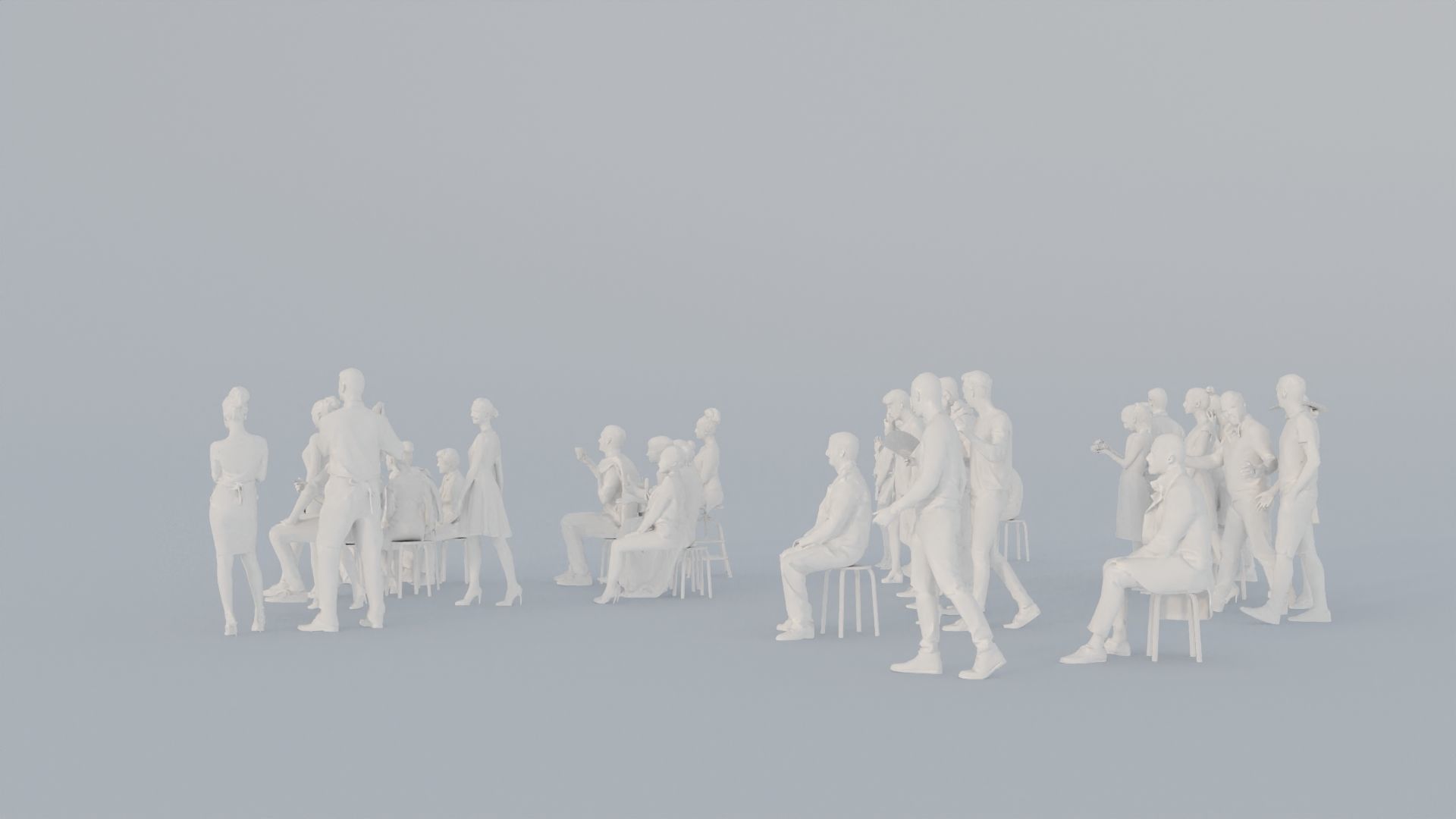 19 CAFE1 CAFE2 CASU1 CASU2 SITTING PEOPLE SCANS MAN WOMAN 3D model 3D printable | CGTrader
