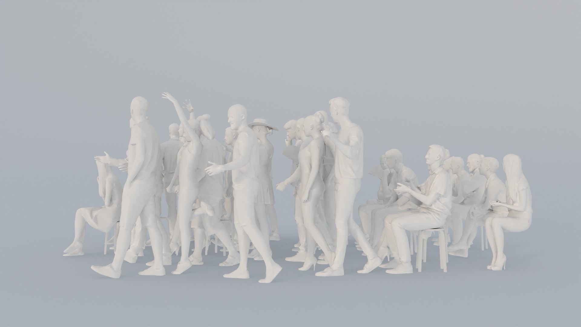 12 CASU1 SUMMER CASU2 SITTELE SITTING PEOPLE SCANS MAN WOMAN 3D model ...