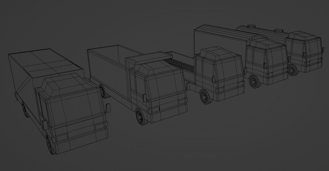 3D model Low-Poly Trucks Pack VR / AR / low-poly | CGTrader
