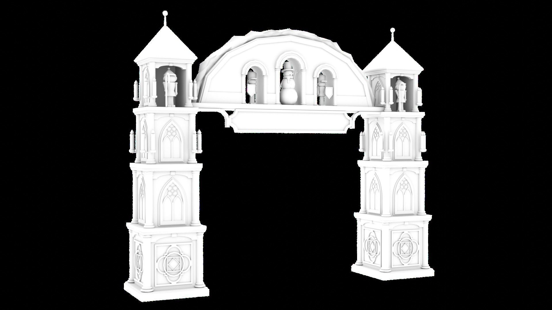 German christmas market gate 3D model | CGTrader