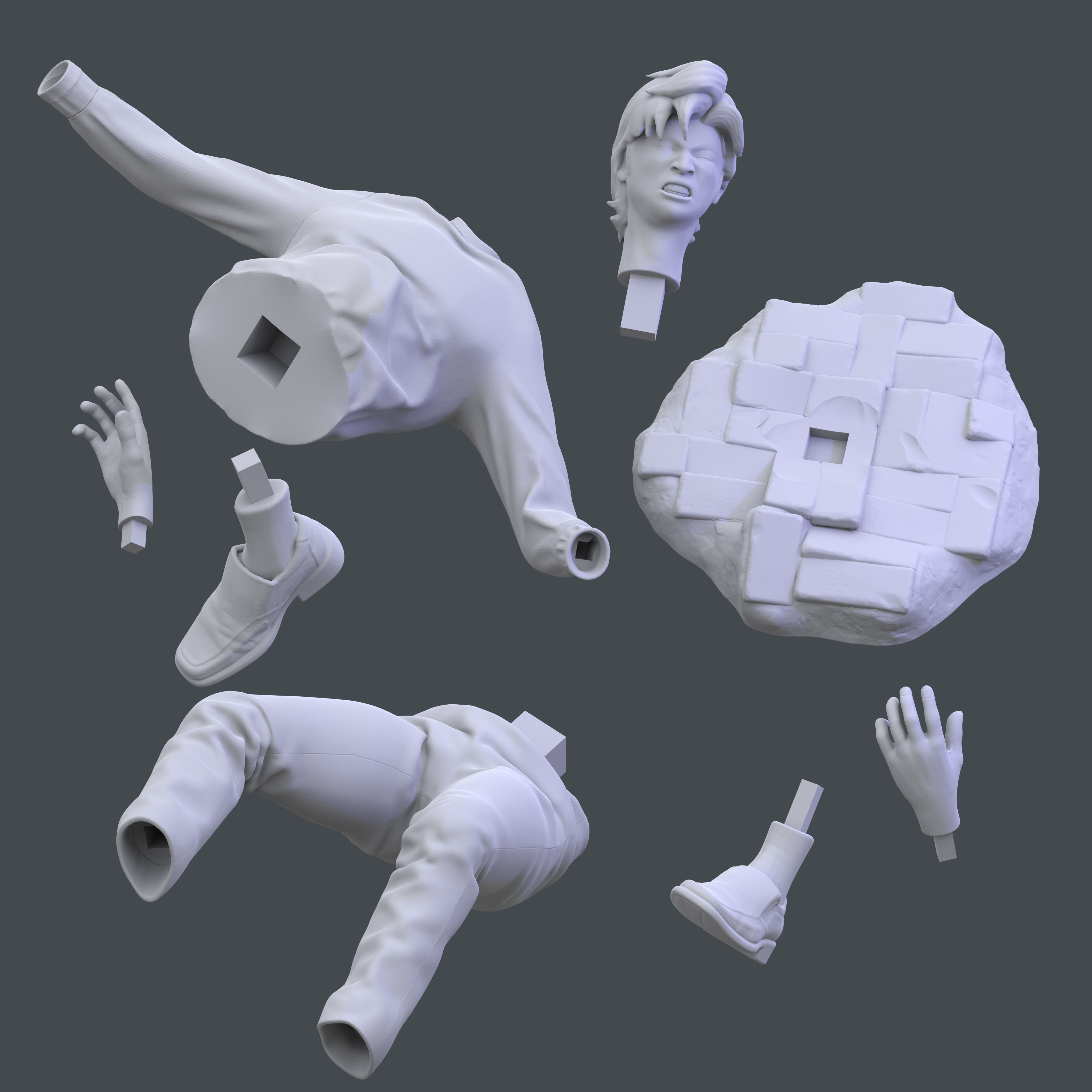Fall down 3D model 3D printable | CGTrader