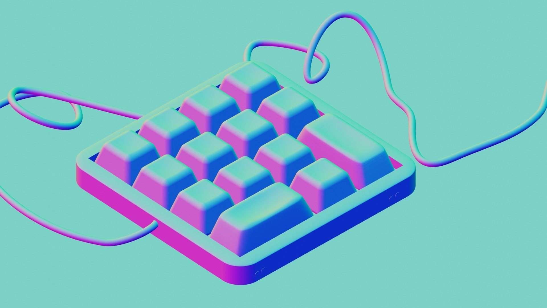 Three-dimensional model of a mini keyboard 3D model | CGTrader