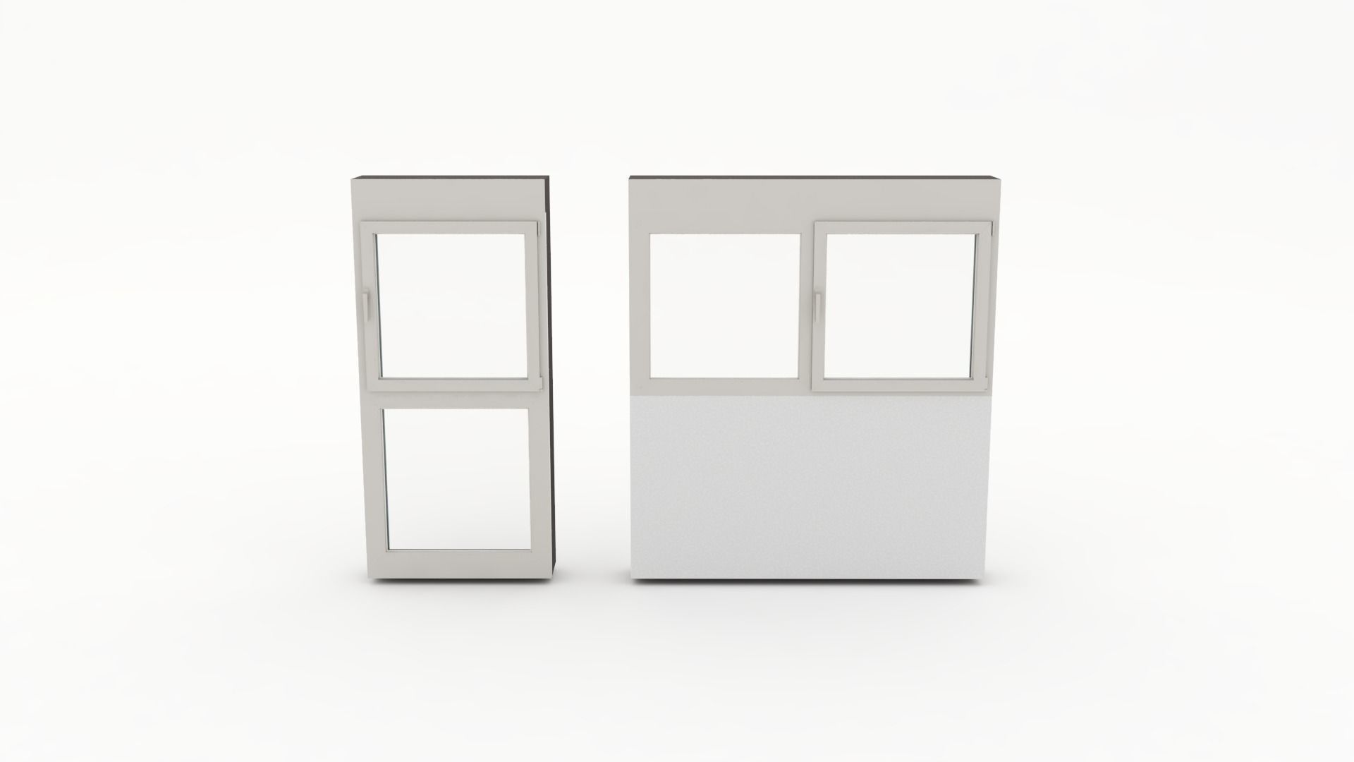 Window - double window - Full wall section 3D model | CGTrader