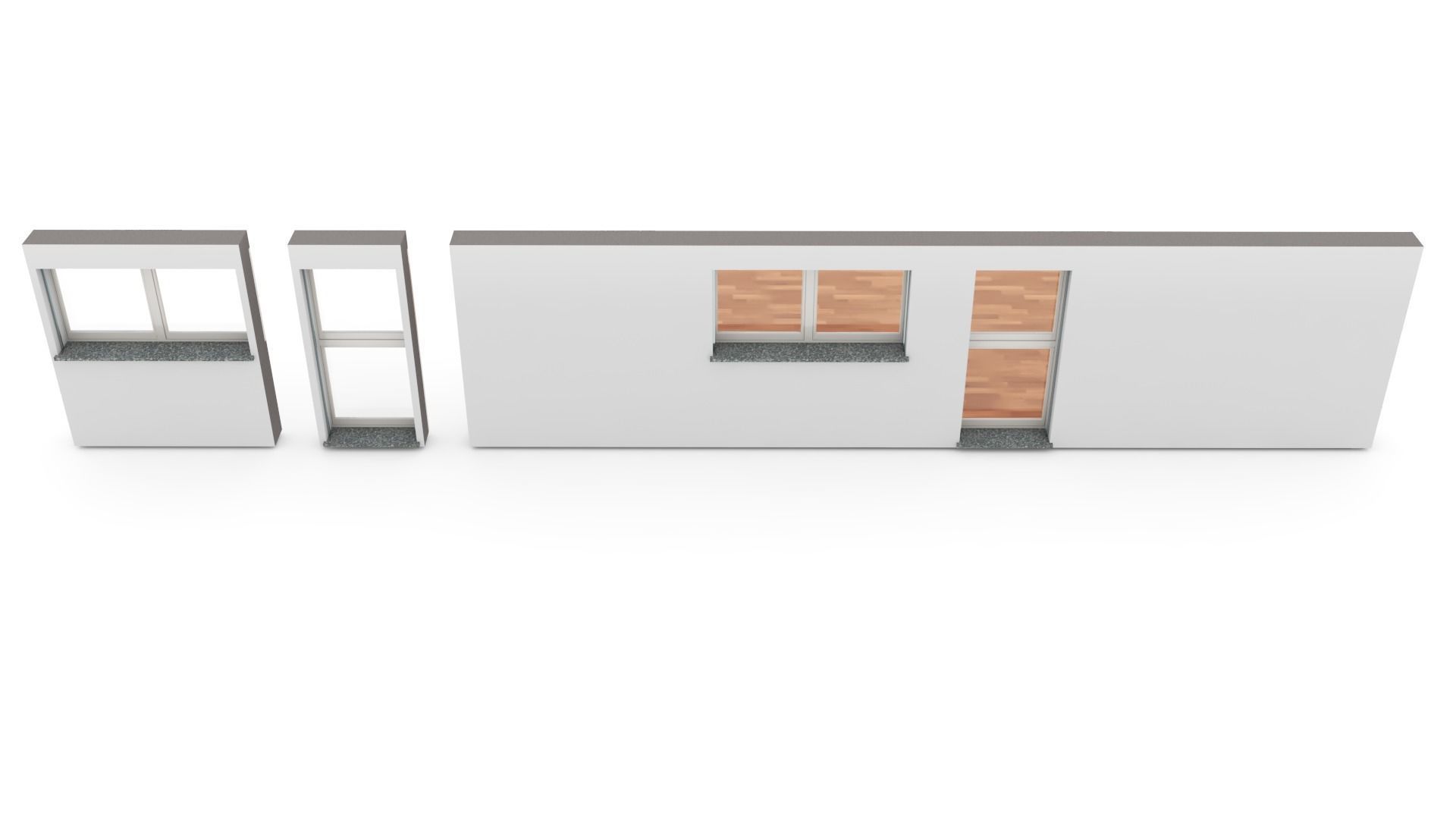 Window - double window - Full wall section 3D model | CGTrader