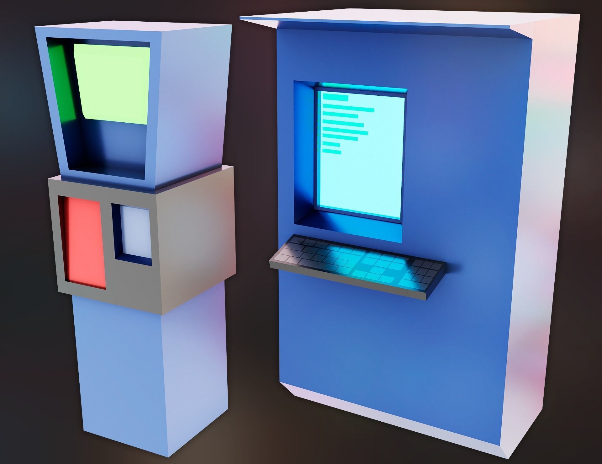 3D model Cyberpunk prop Pack Low poly VR / AR / low-poly | CGTrader