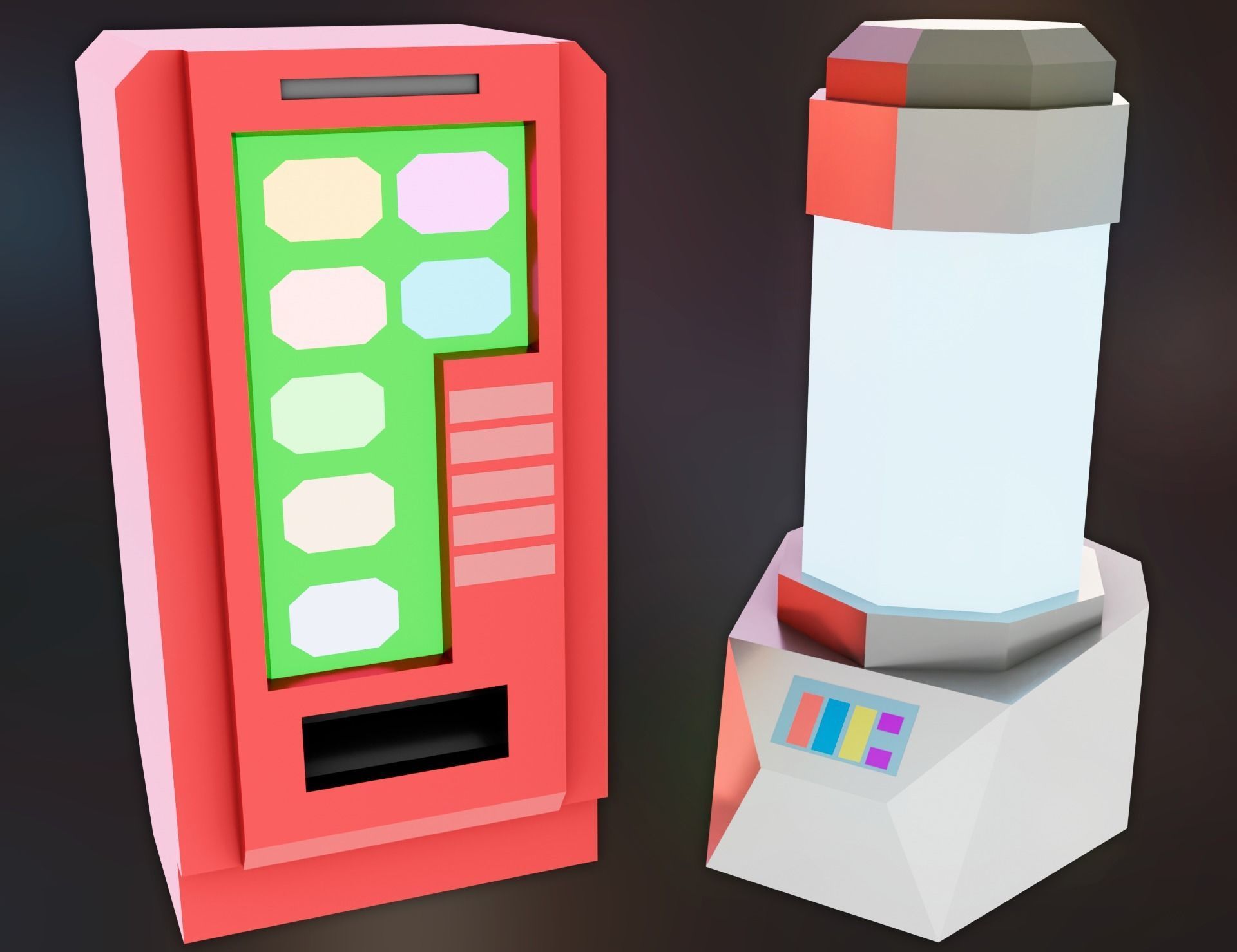 3D model Cyberpunk prop Pack Low poly VR / AR / low-poly | CGTrader