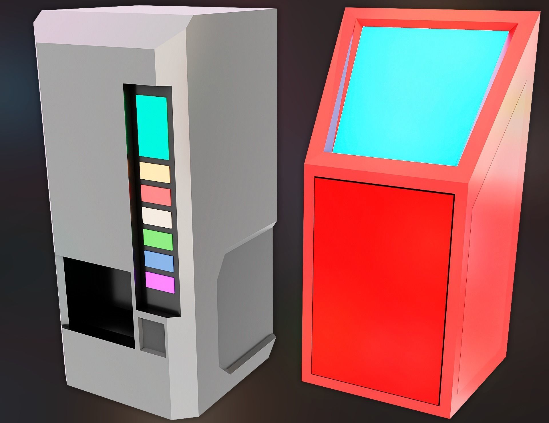 3D model Cyberpunk prop Pack Low poly VR / AR / low-poly | CGTrader