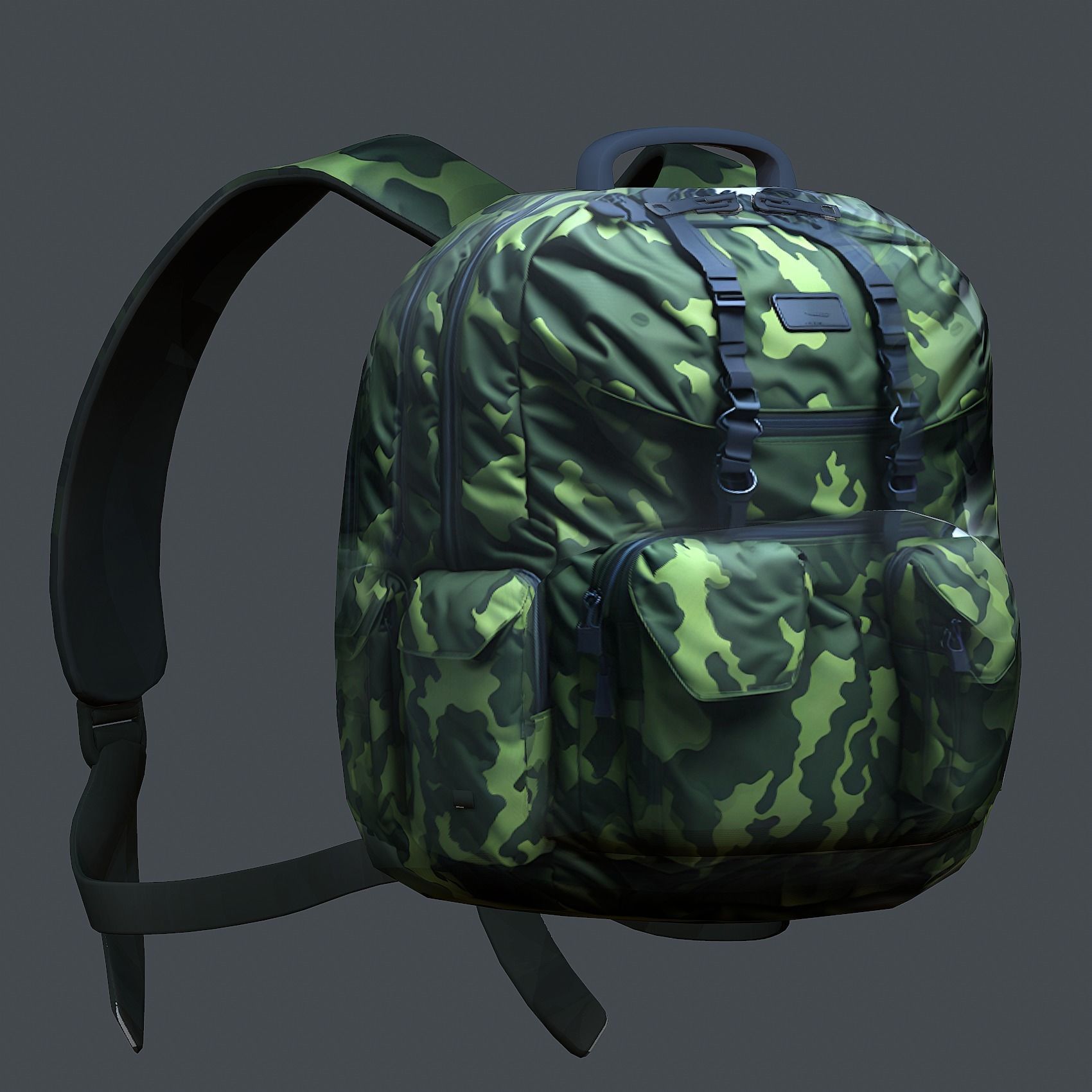 3D model Backpack Camping Generic military human bag storqge baggage VR ...