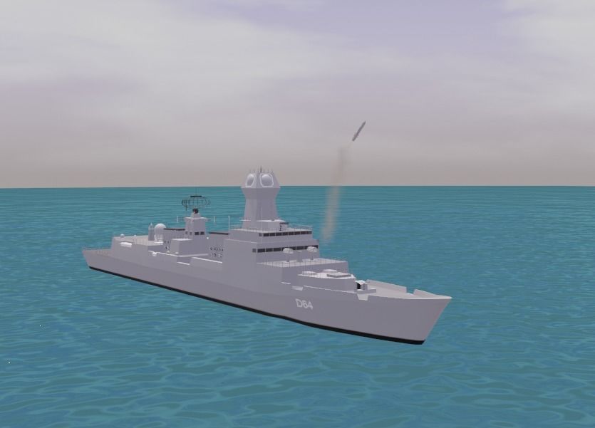 3D model Indian Navy INS Kolkata class destroyer Project 15A stealth VR ...