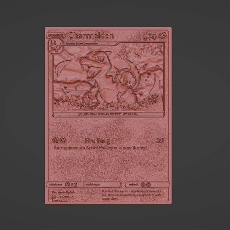 Charmeleon 4D Card Fan Custom 3D Printing File Pokemon 3D model 3D ...