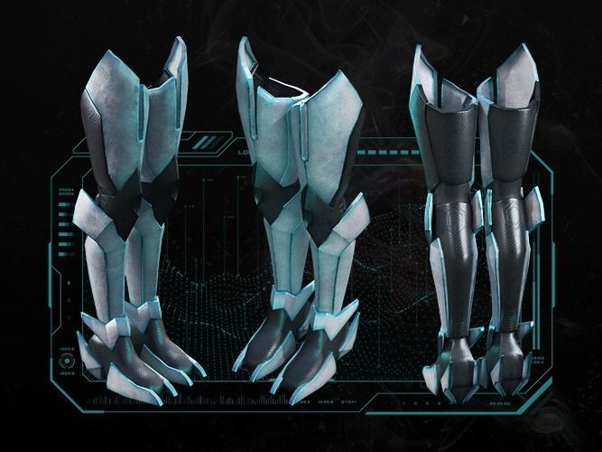 3D model Scifi leg armor female lowpoly game asset VR / AR / low-poly ...