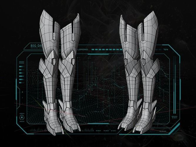 3D model Scifi leg armor female lowpoly game asset VR / AR / low-poly ...