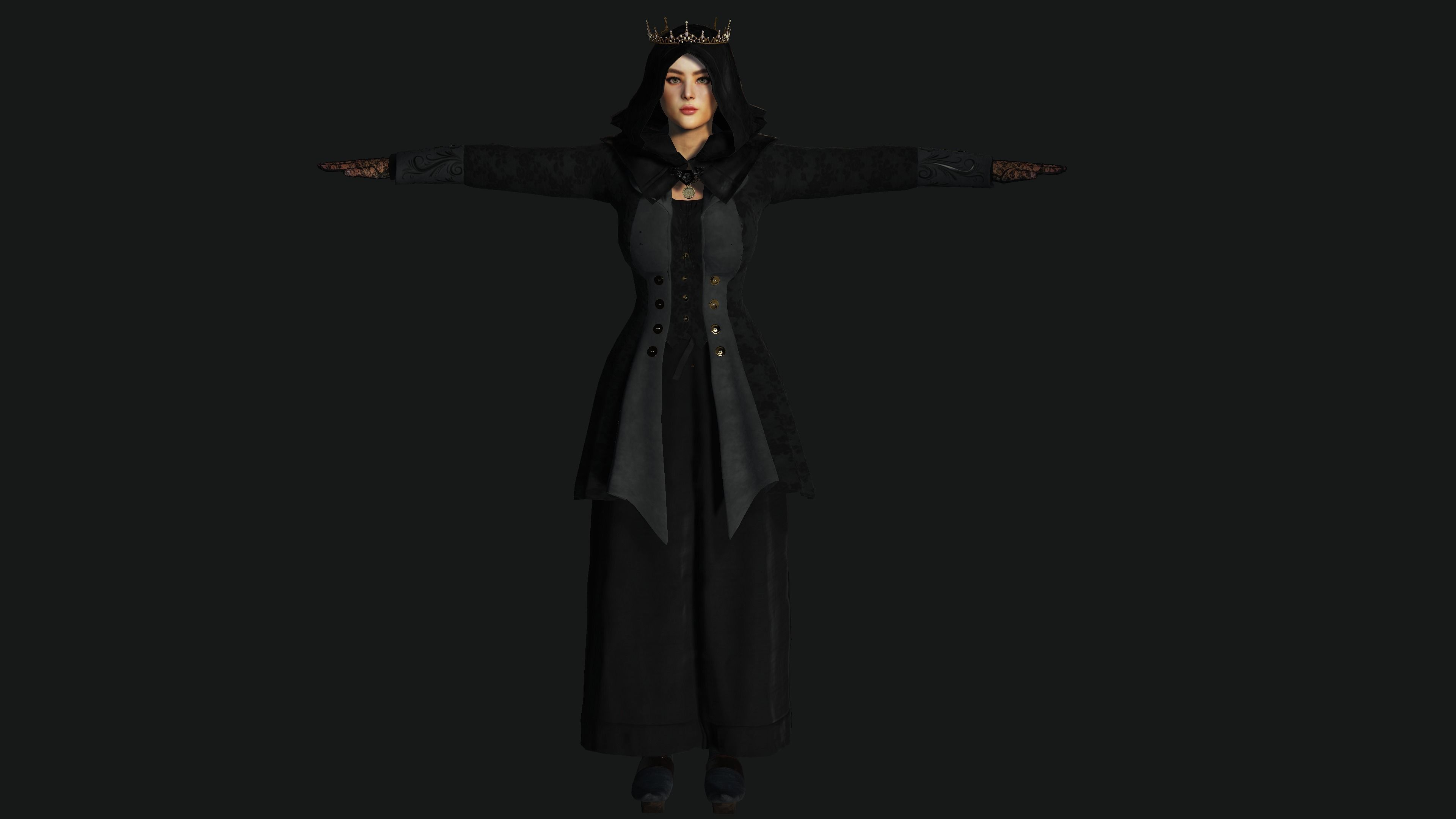 3D model 3D MEDIEVAL HUMAN RIGGED CHARACTER - BEAUTIFUL QUEEN PRINCESS ...