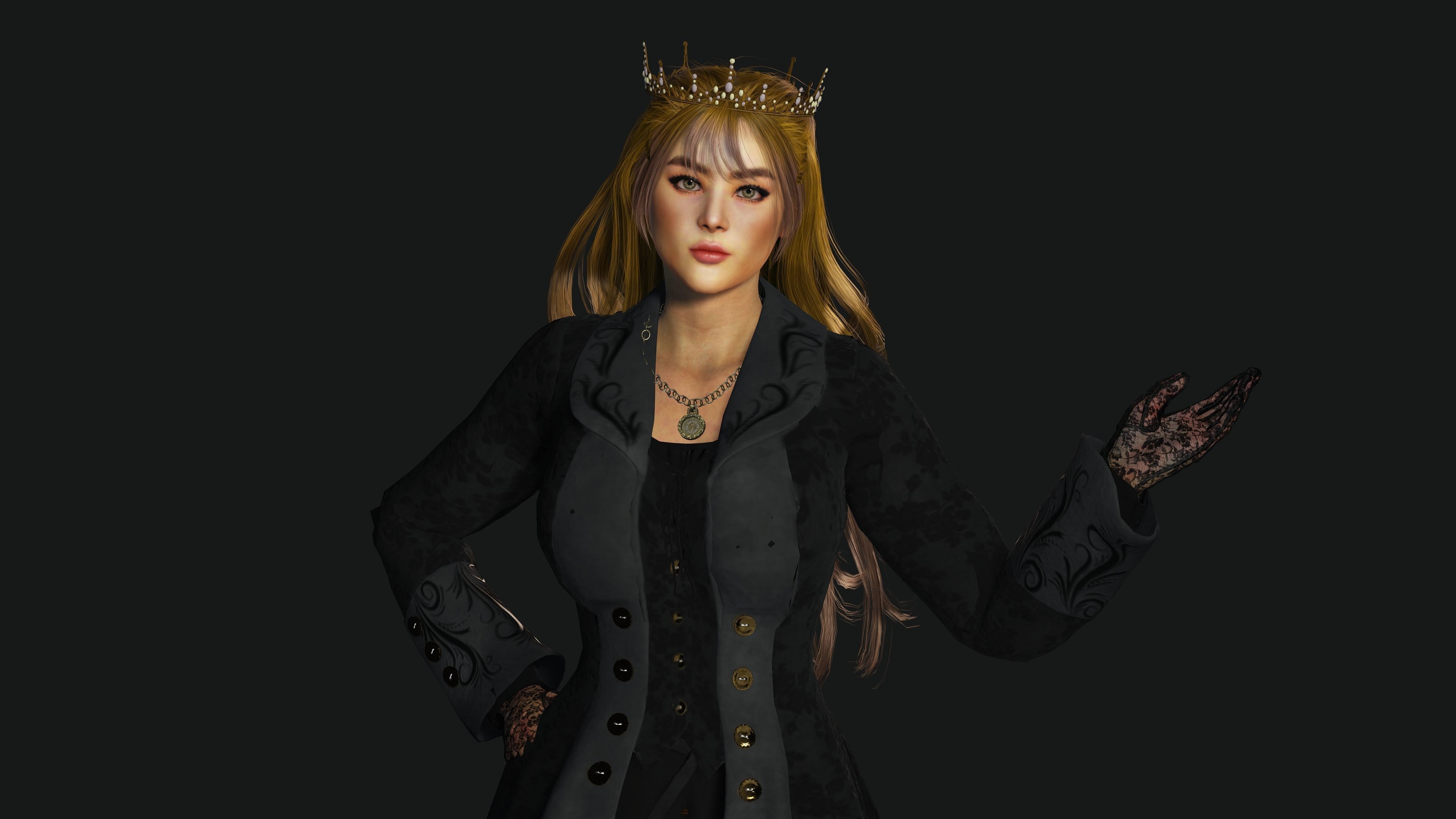 3D model 3D MEDIEVAL HUMAN RIGGED CHARACTER - BEAUTIFUL QUEEN PRINCESS ...