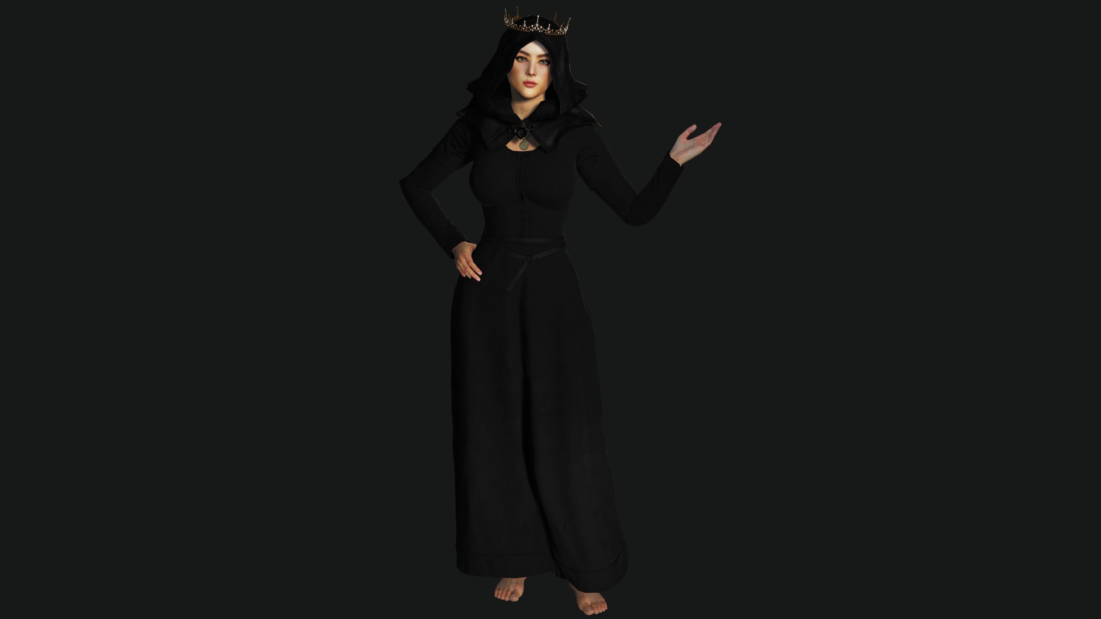 3D model 3D MEDIEVAL HUMAN RIGGED CHARACTER - BEAUTIFUL QUEEN PRINCESS ...