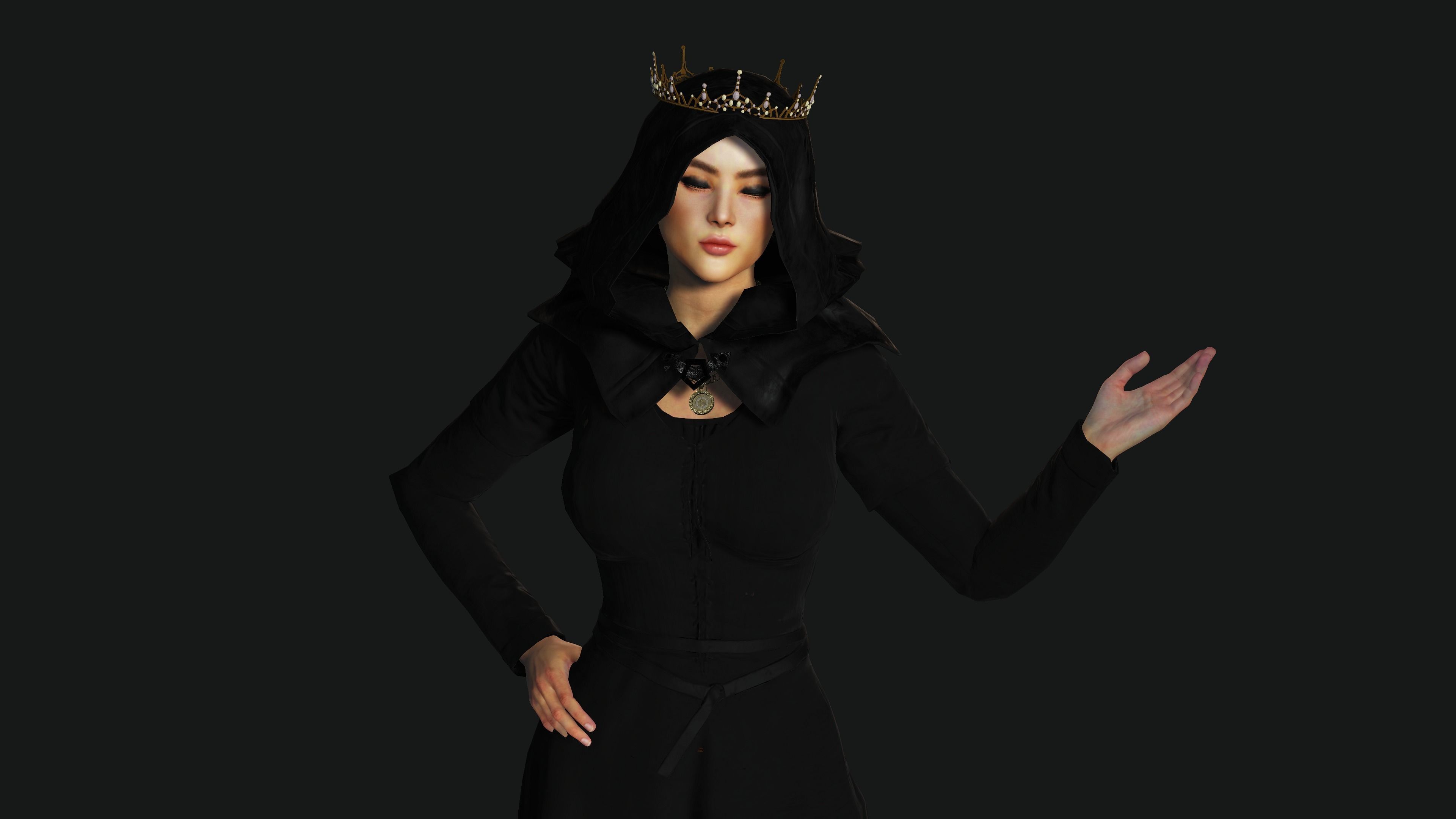 3D model 3D MEDIEVAL HUMAN RIGGED CHARACTER - BEAUTIFUL QUEEN PRINCESS ...