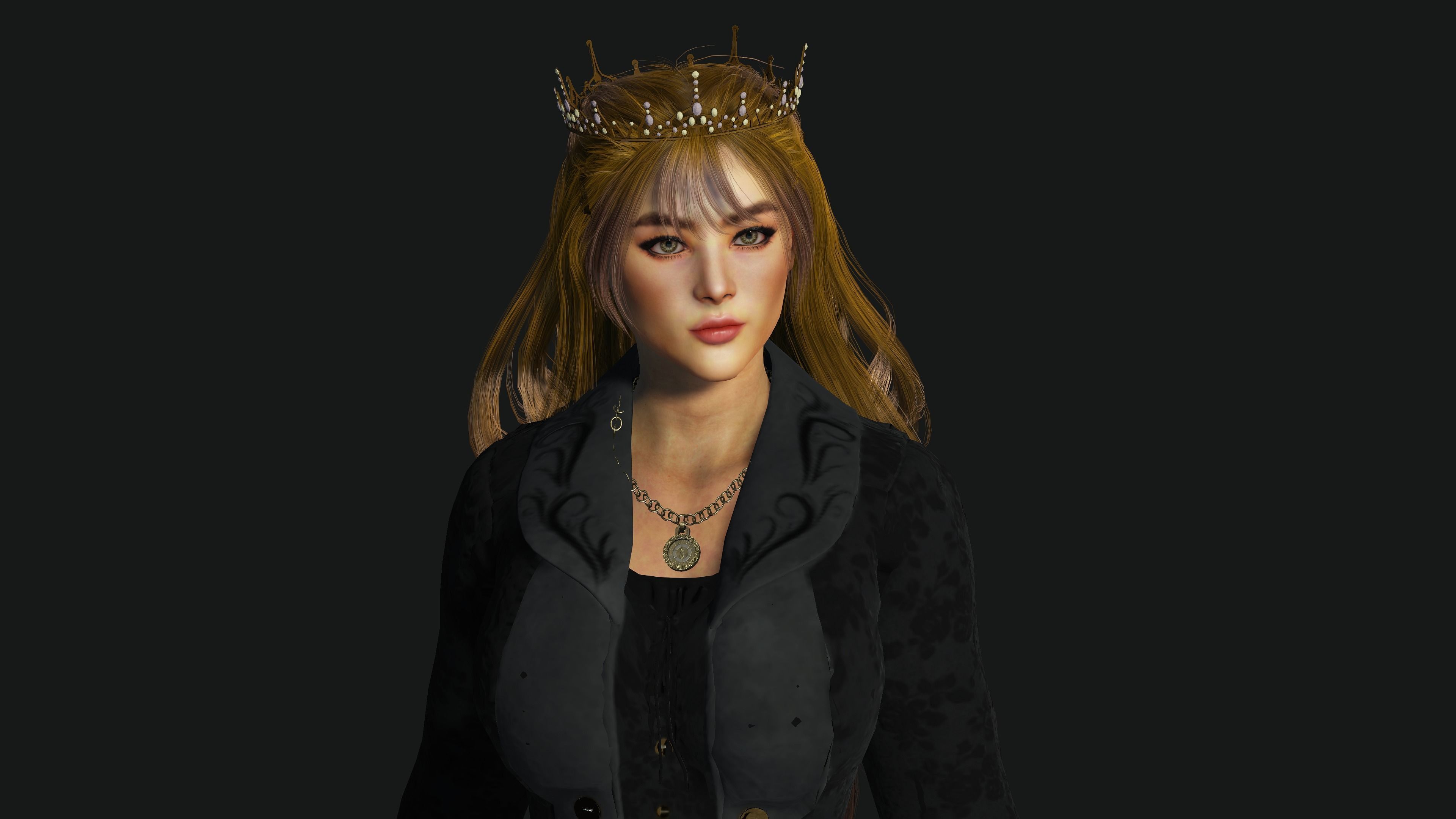 3D model 3D MEDIEVAL HUMAN RIGGED CHARACTER - BEAUTIFUL QUEEN PRINCESS ...